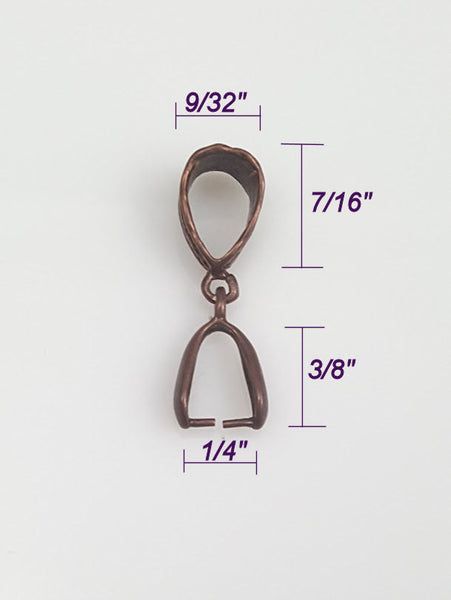 Jewelry Findings - Bails - Copper Hammered Pinch Bail (Qty 5 or 10 ...