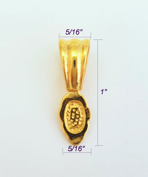 Jewelry Findings - Bails - Gold Colored Fancy Glue On Bail, Qty 5/10 ...