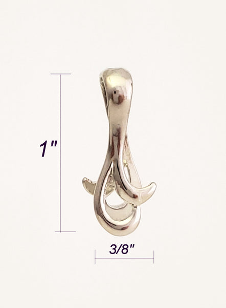 Jewelry Findings - Bails - Antique Silver Large Curvy Pinch Bails ...