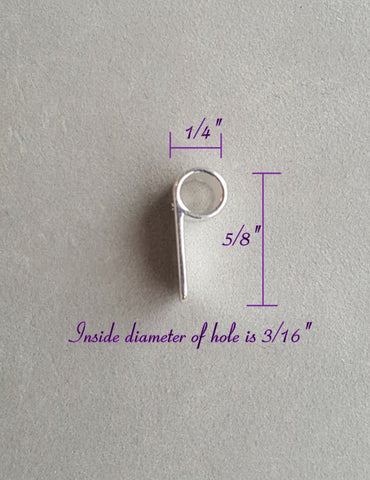 Jewelry Findings - Bails - Bright Silver Tube Glue On Bails (Pkg of 5 ...