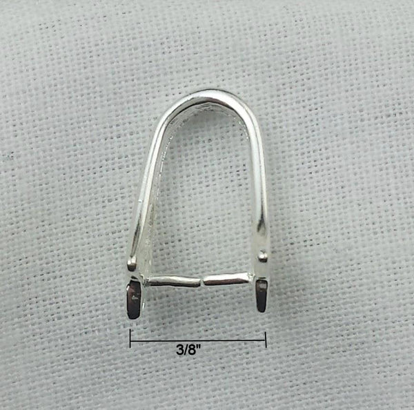 Jewelry Findings - Bails - Bright Silver Pinch Bail (Pkg 5-15) Ships f ...
